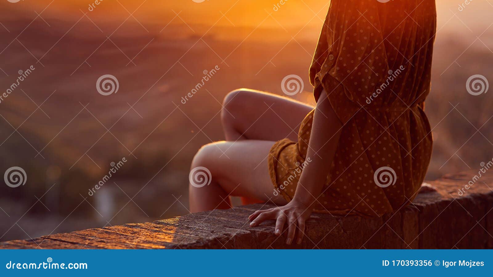 Woman Sitting Lonely at the Sunset Stock Photo - Image of adult, cute ...