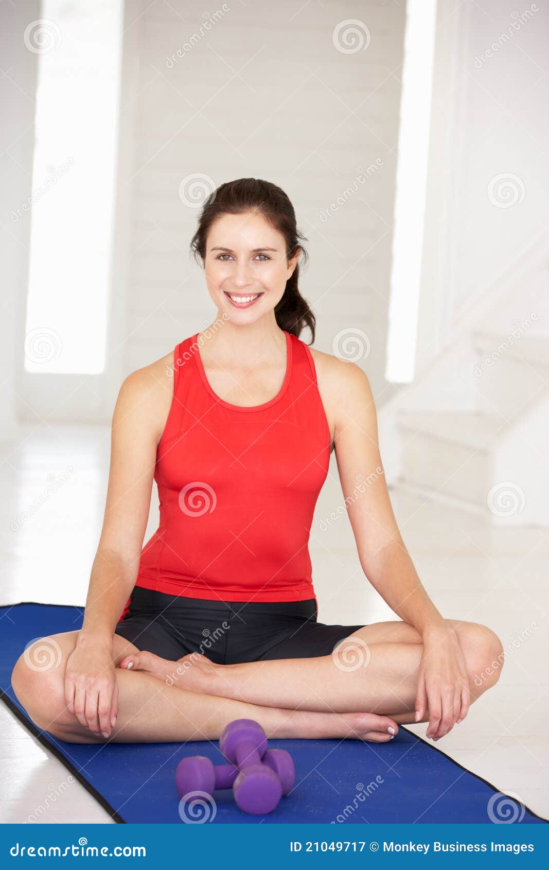 Woman Sitting In Lotus Position Royalty Free Stock Photography - Image ...