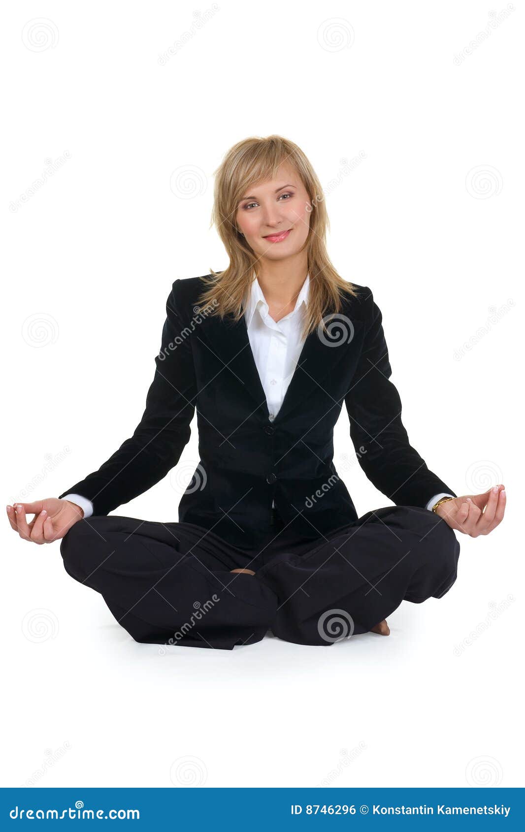 Woman Sitting in Lotus Position Stock Photo - Image of beautiful ...