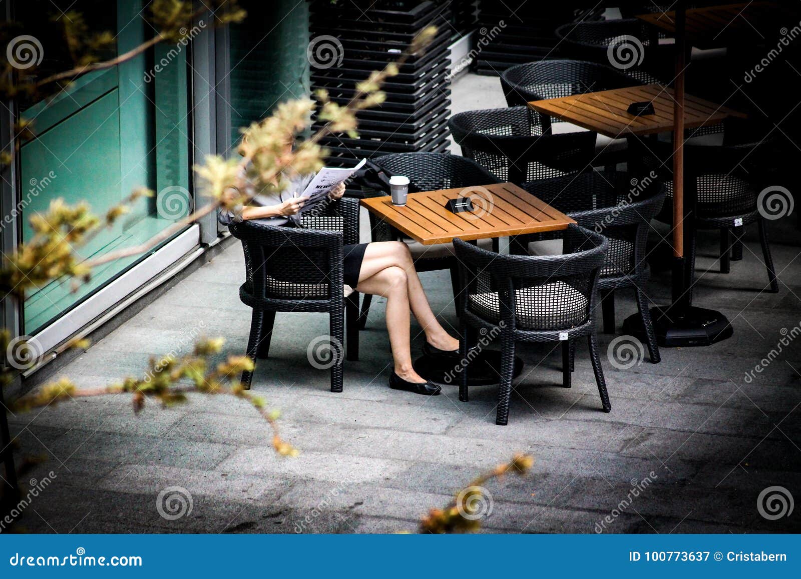 Working break stock image. Image of terrace, dressed - 100773637