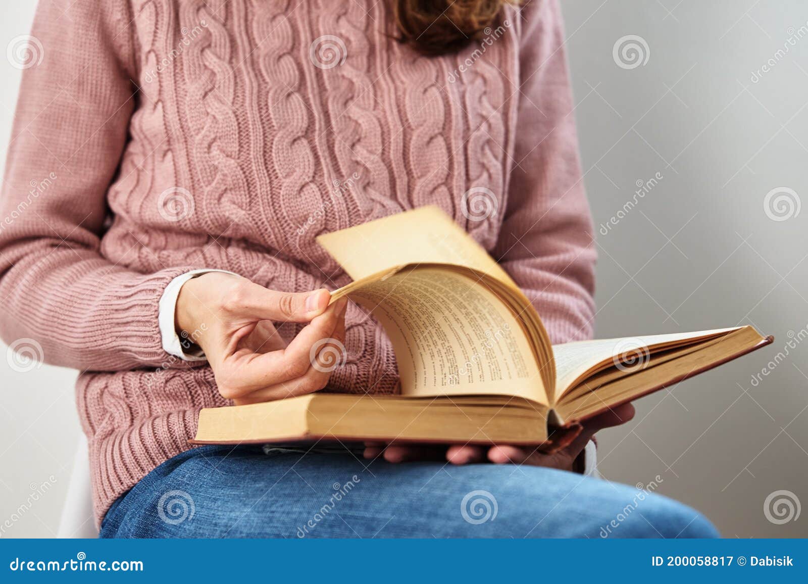 Woman Sitting and Reading a Book. Relaxing Concept Stock Image - Image ...