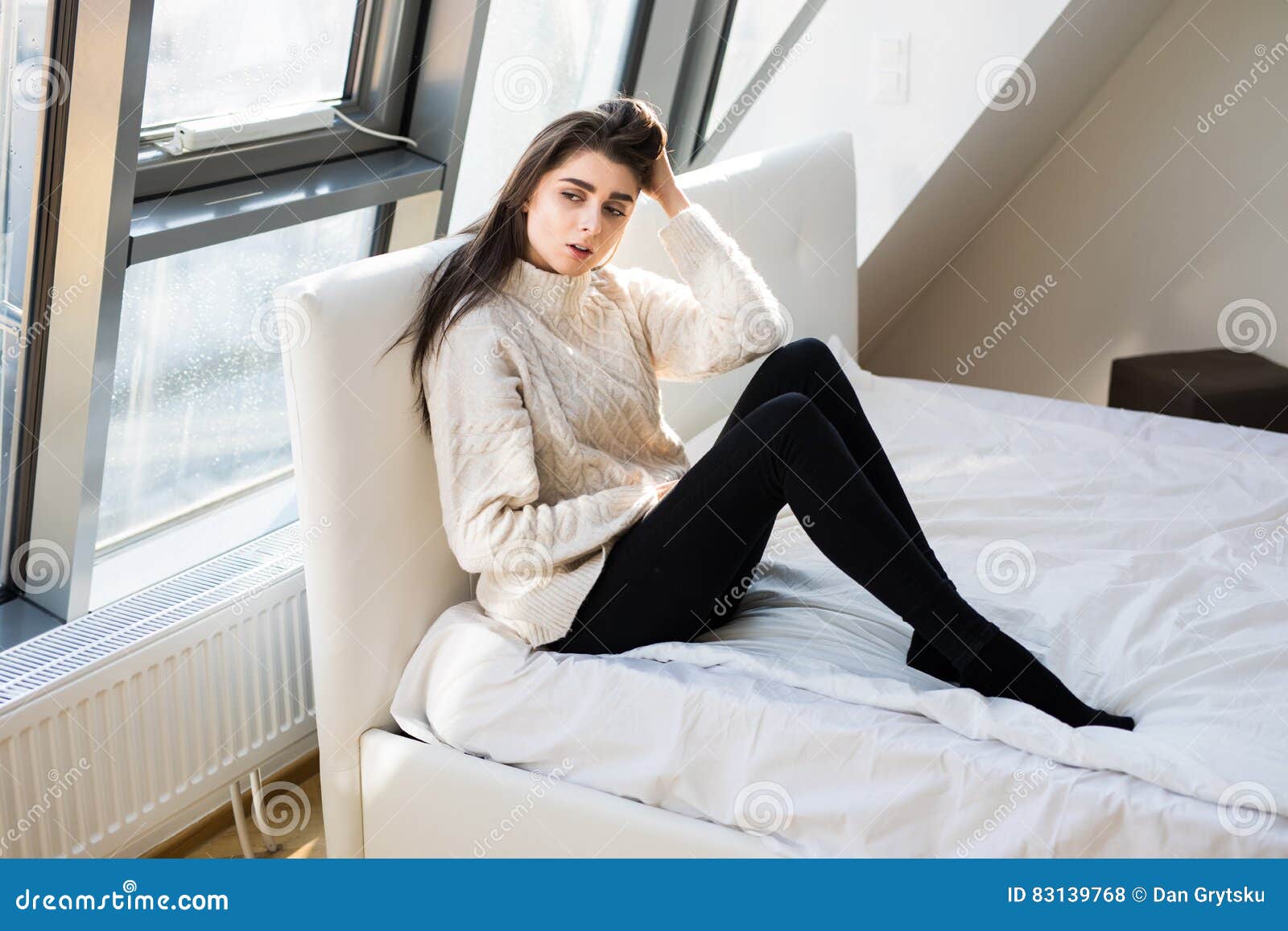 Woman sitting relaxed stock photo. Image of relaxation - 83139768