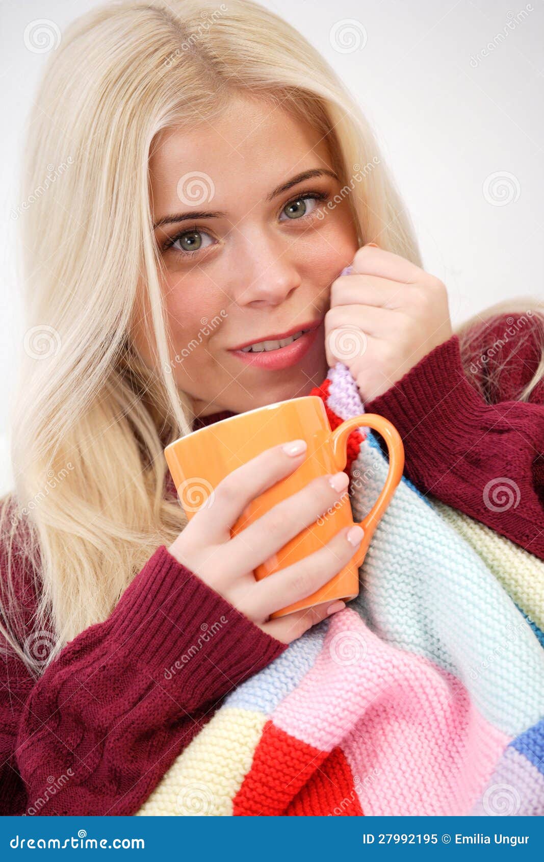 Woman Sitting on the Sofa, Drinking Tea Stock Image - Image of ...