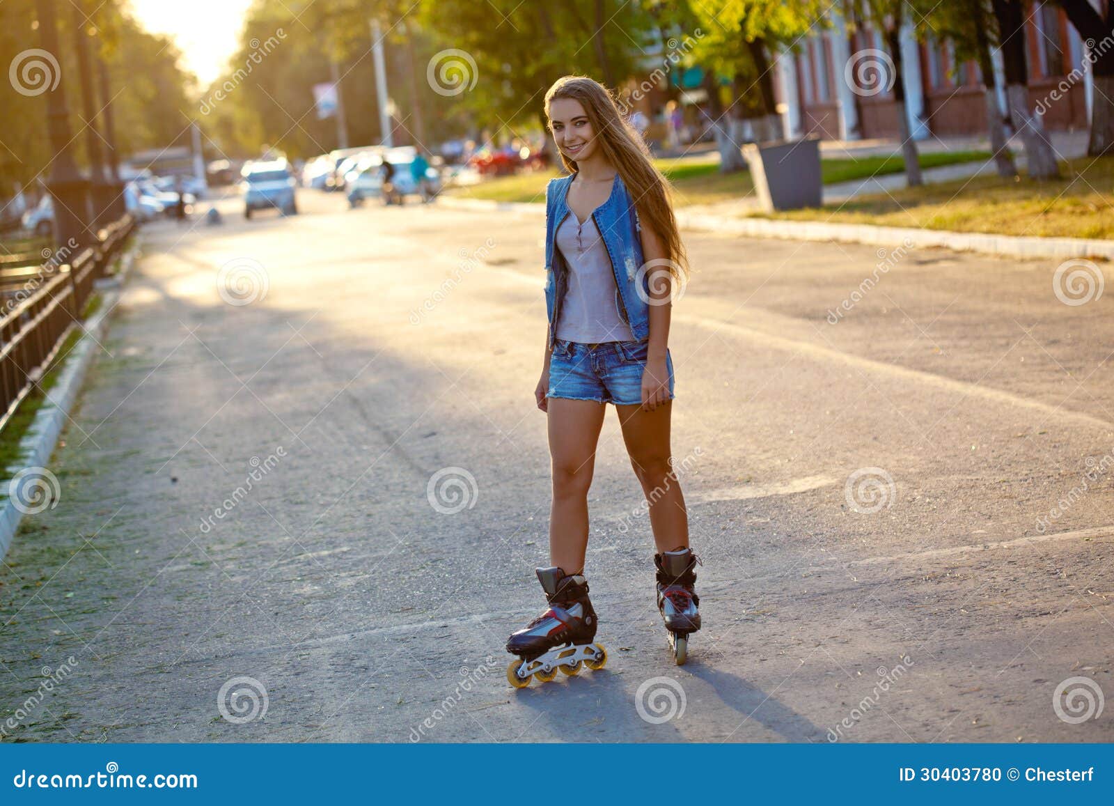 Woman Skating during Sunset Stock Photo - Image of active, recreation ...