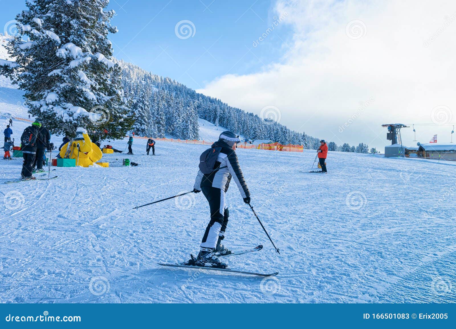 Woman Skier Skiing Zillertal Arena Ski Resort Austria Editorial Stock