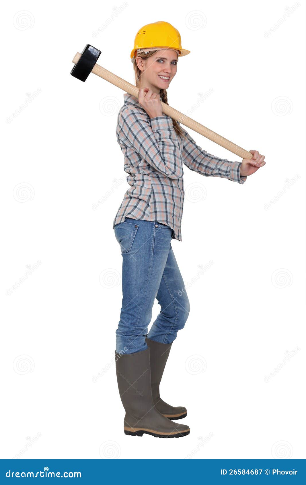 Woman with a sledgehammer stock image. Image of full - 26584687