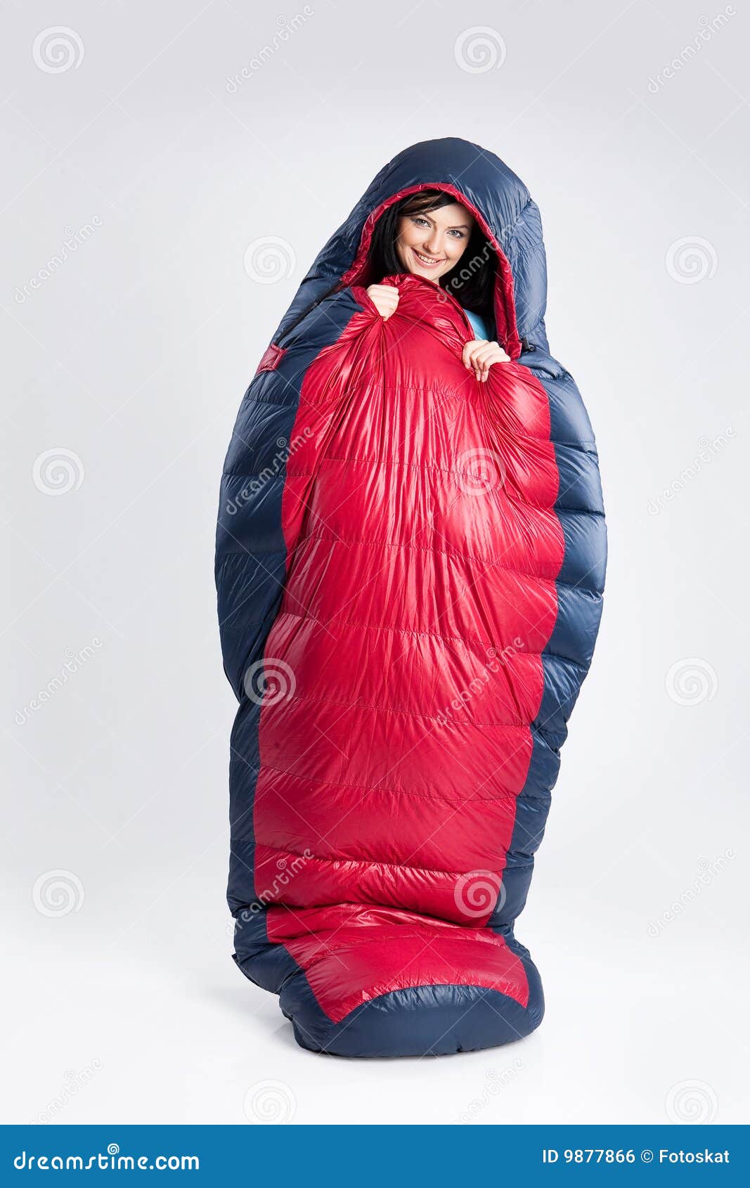 Woman In The Sleeping Bag Royalty Free Stock Image - Image: 9877866
