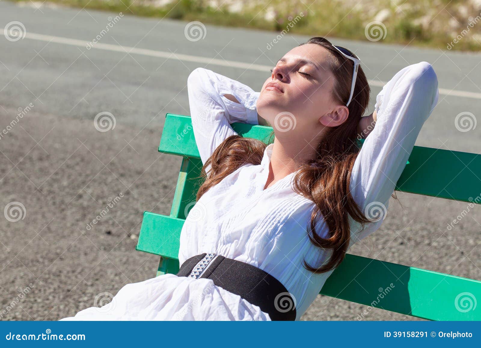 A Woman is Sleeping on the Bench Stock Image - Image of person, park ...