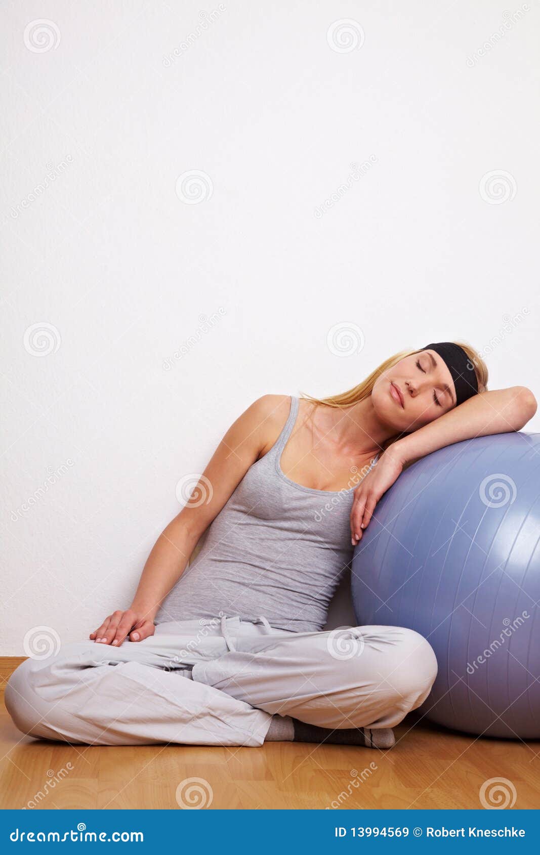 Woman Sleeping in Fitness Studio Stock Image - Image of body, relax ...