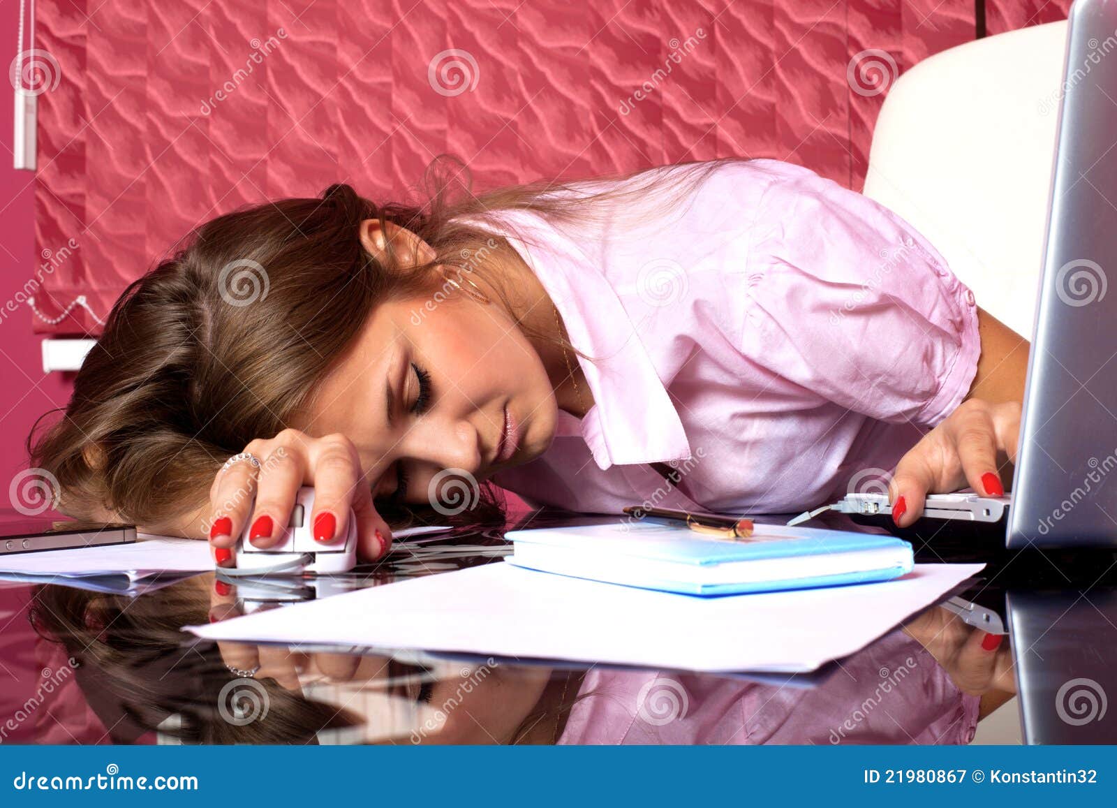 Woman sleeping at the PC stock image. Image of resting - 21980867