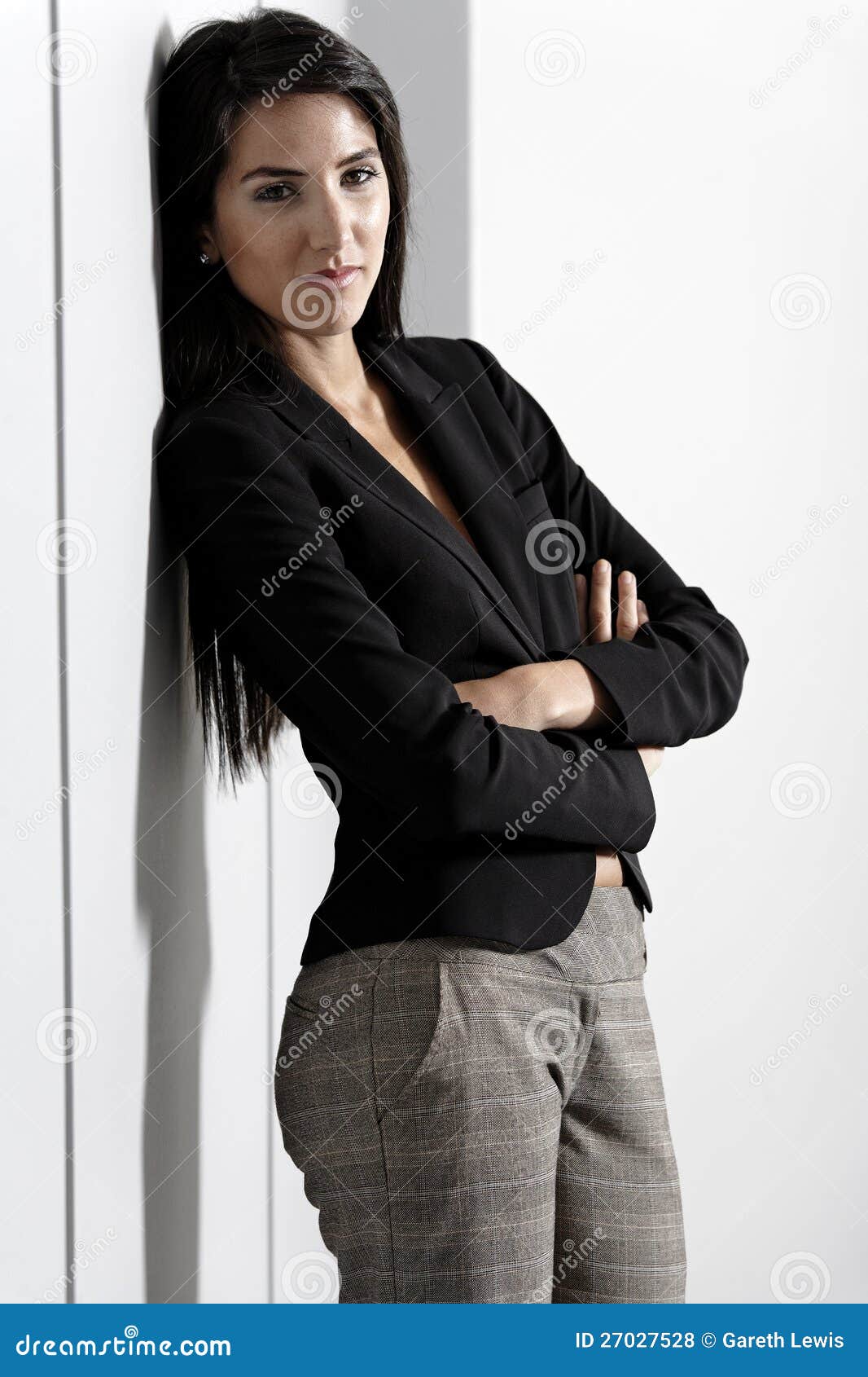 Woman in Smart Business Suit Stock Photo - Image of suit, cross: 27027528