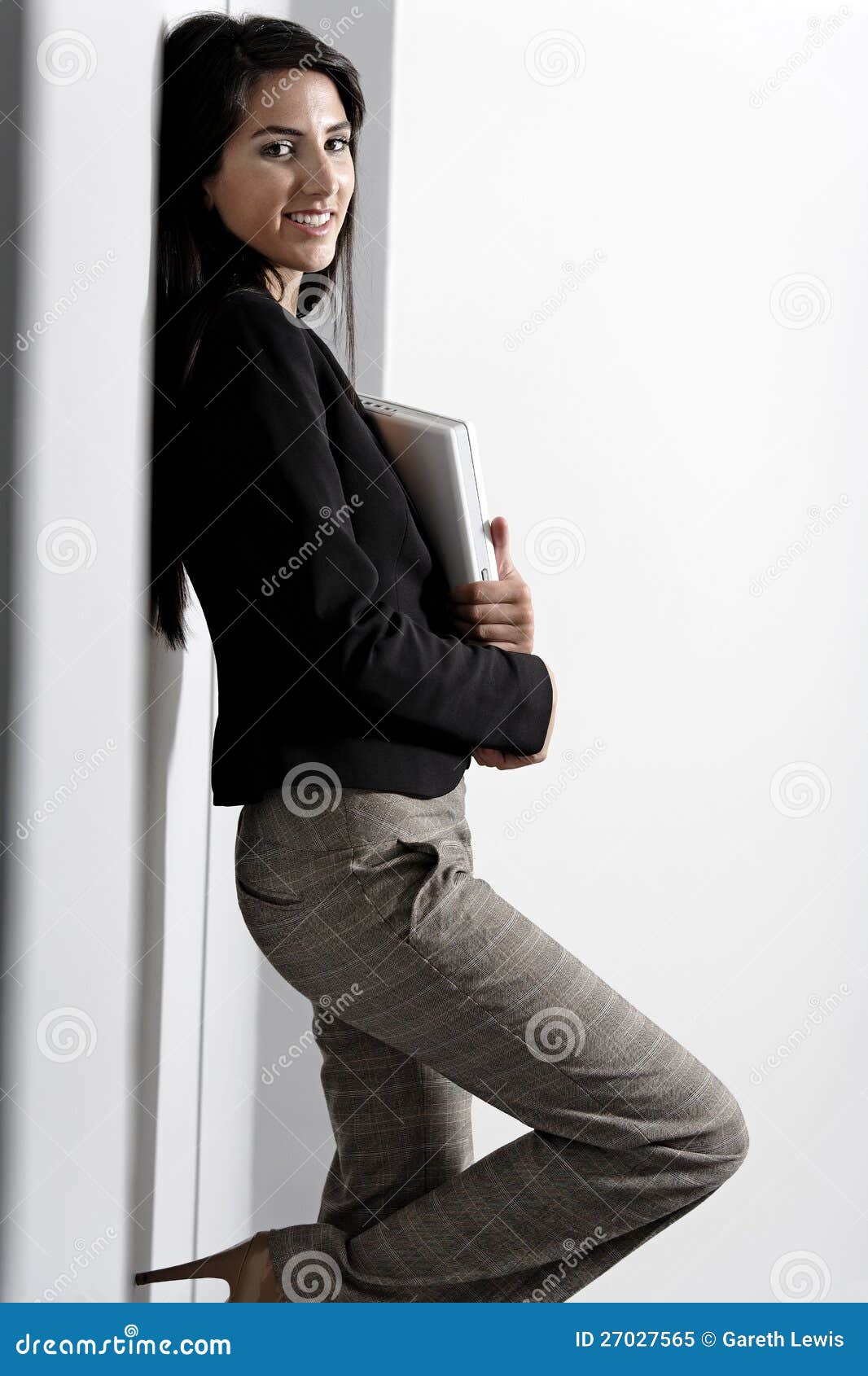 Woman in Smart Business Suit Stock Image - Image of holding, attractive ...