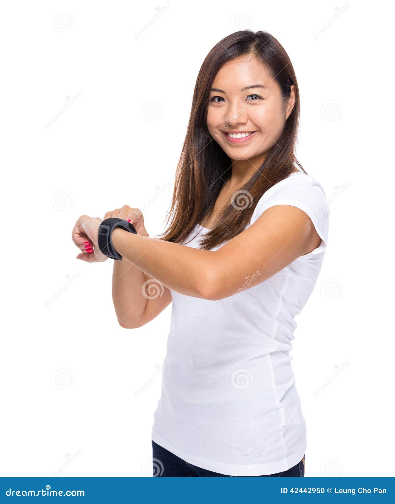 Woman with smart watch stock photo. Image of lifestyle - 42442950