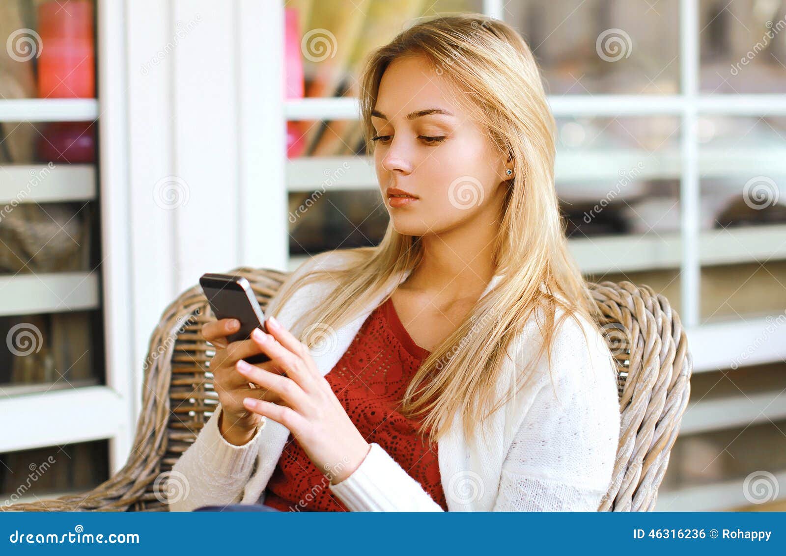 Woman with Smartphone Outdoors in City Stock Photo - Image of carefree ...