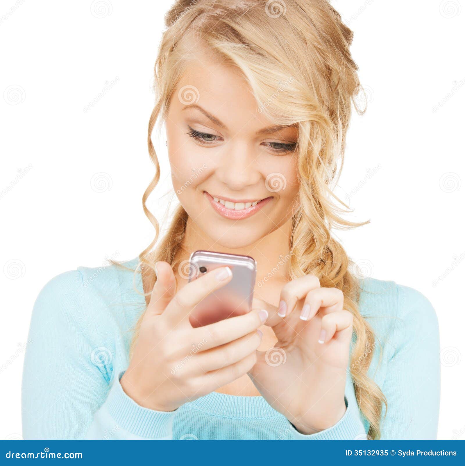 Woman with smartphone stock image. Image of future, message - 35132935