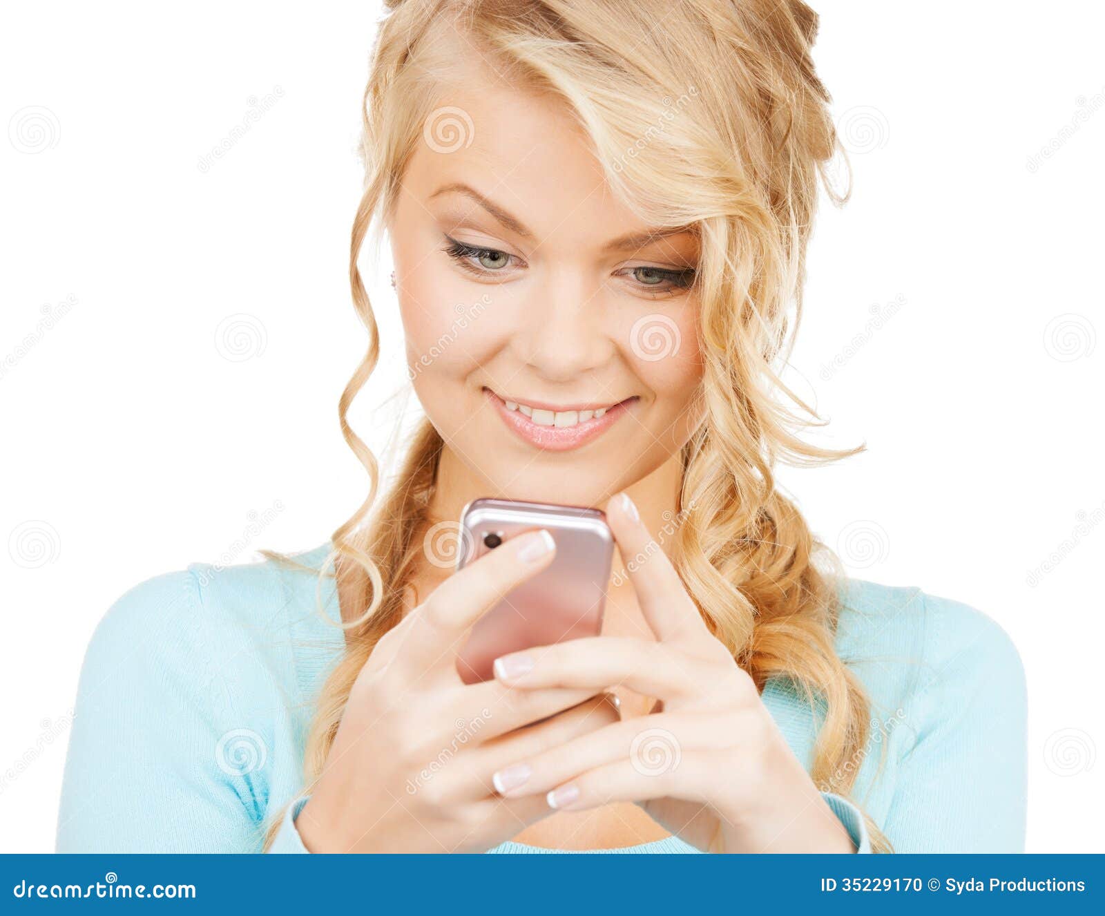 Woman with smartphone stock photo. Image of email, customer - 35229170