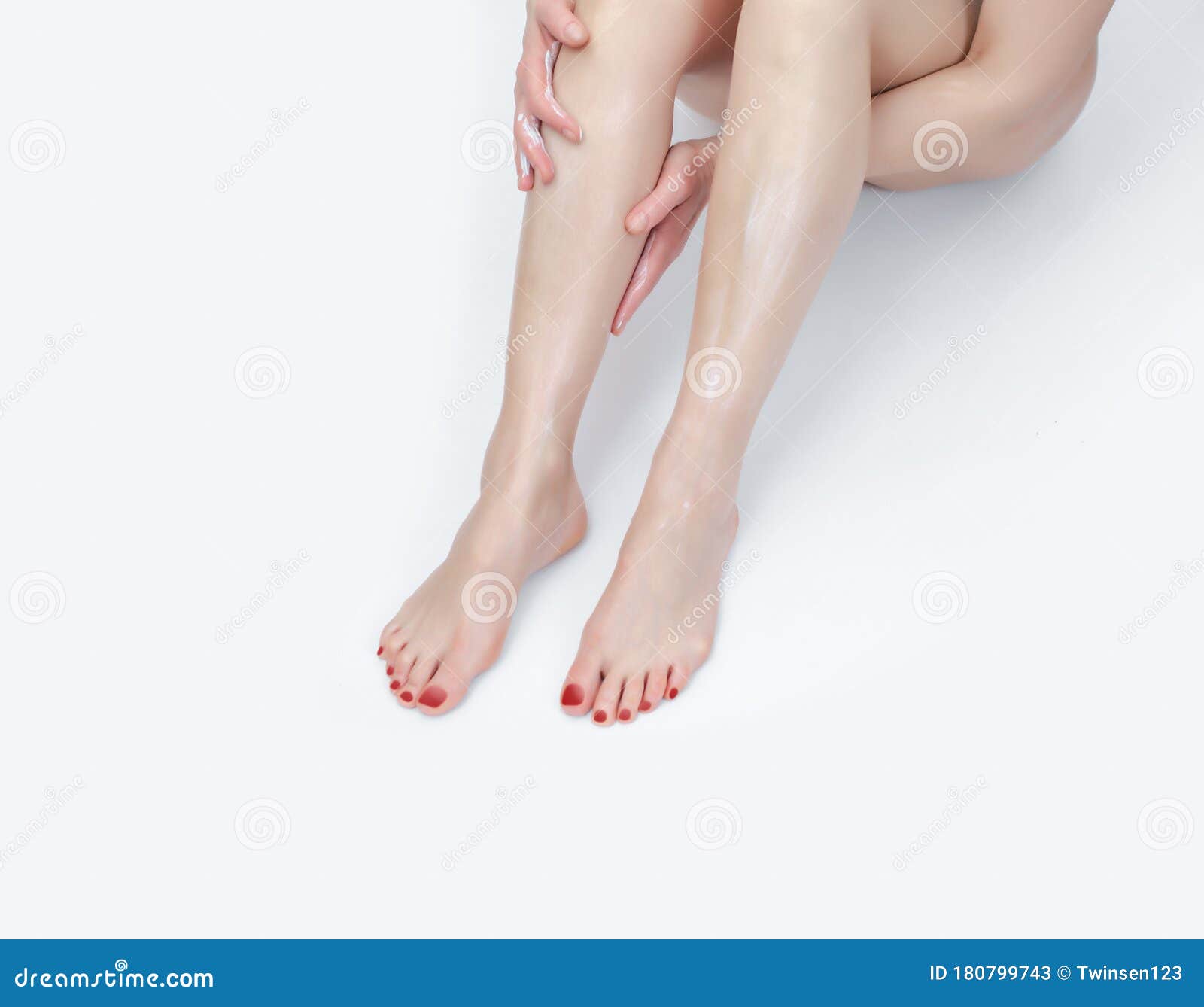 Woman Smears Cream Sagging Flabby Belly With Stretch Marks Royalty-Free ...