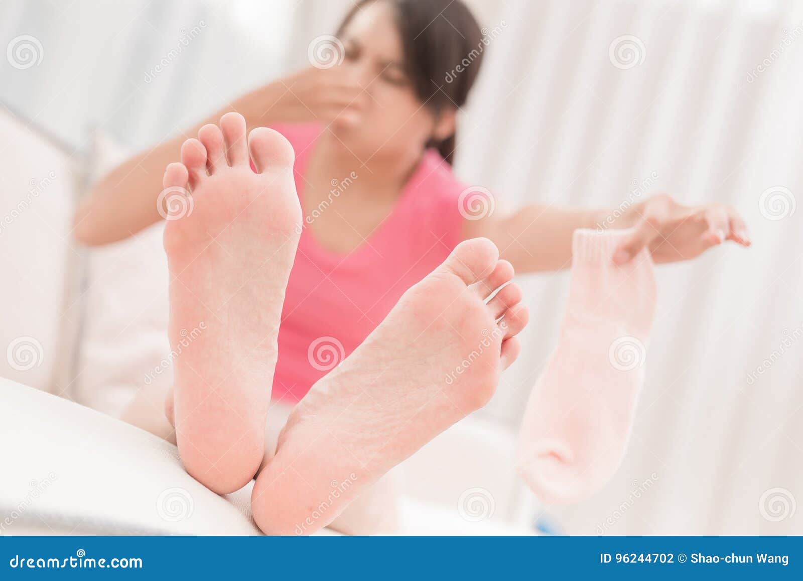Woman With Smelly Socks Stock Photography | CartoonDealer.com #96244448