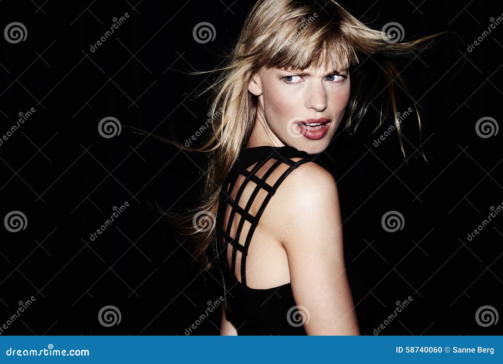 Woman smiling stock photo. Image of dress, color, beauty - 58740060