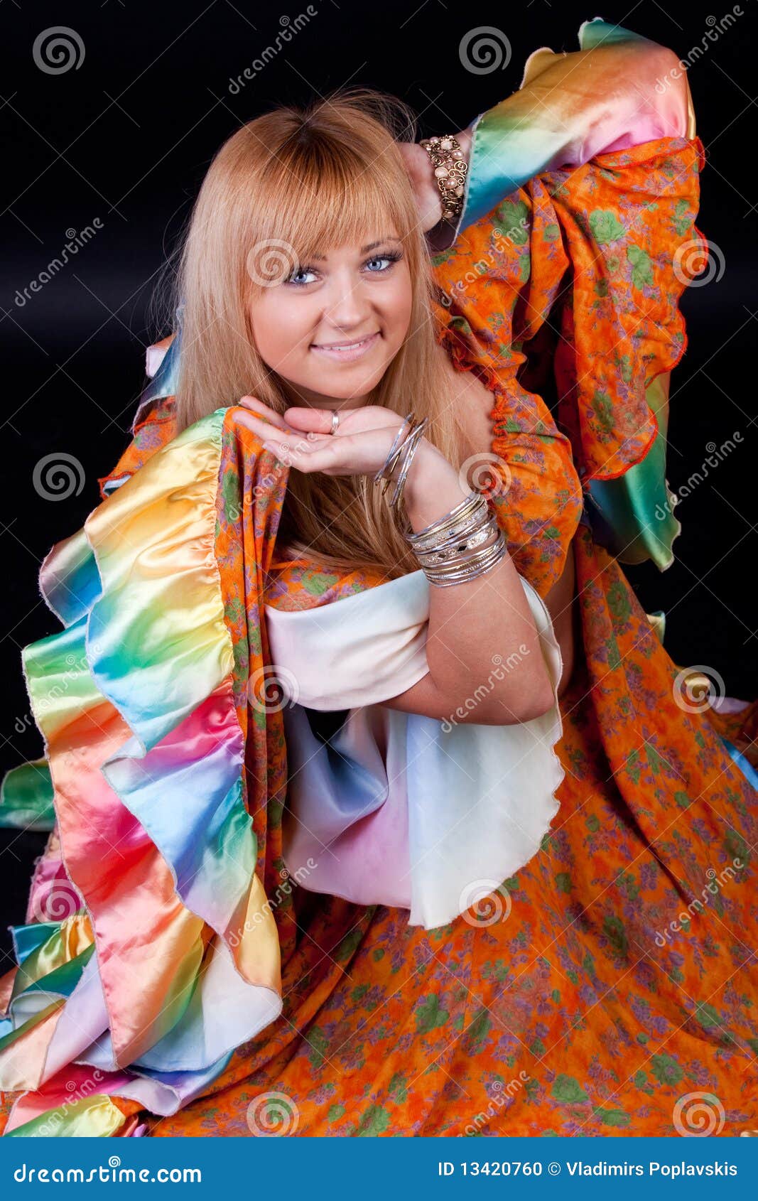 Woman smiling and dancing stock photo. Image of attractive - 13420760