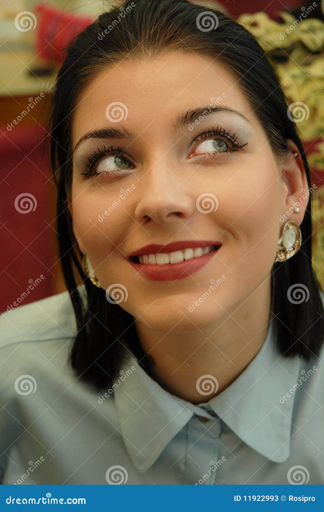 Woman smiling dreamily stock image. Image of businesswoman - 11922993