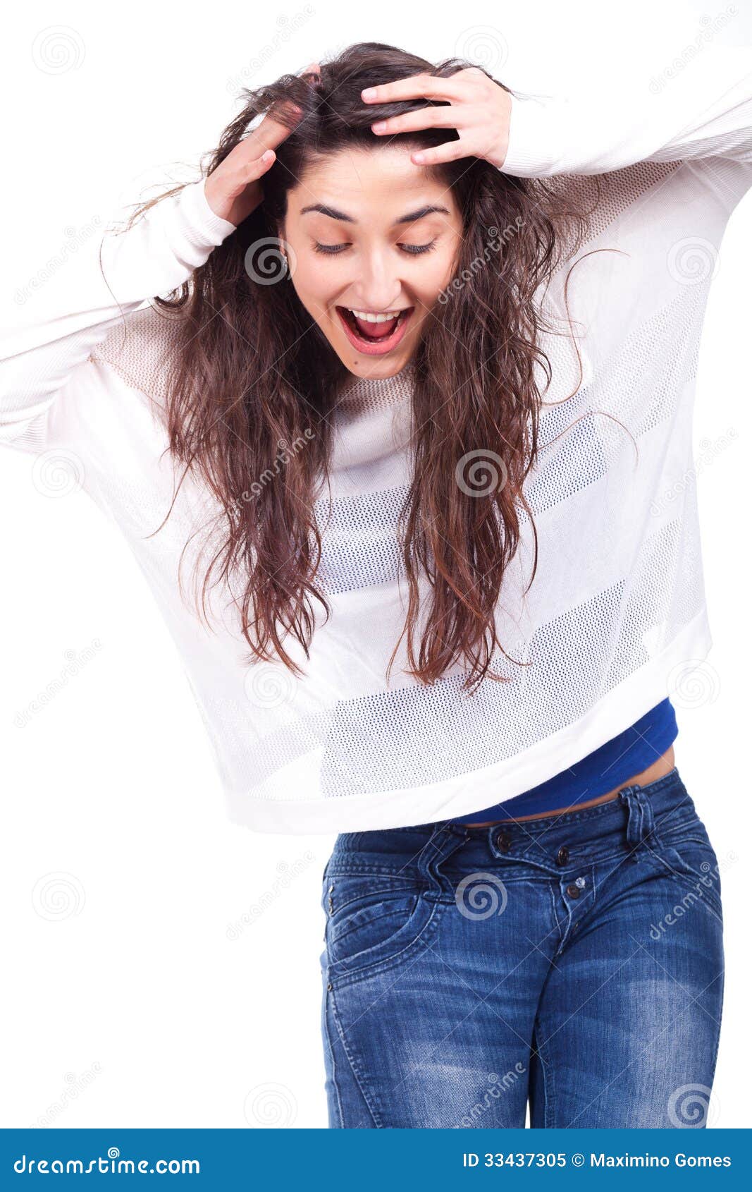 Woman Smiling and Having Fun Stock Image - Image of adult, elegance ...