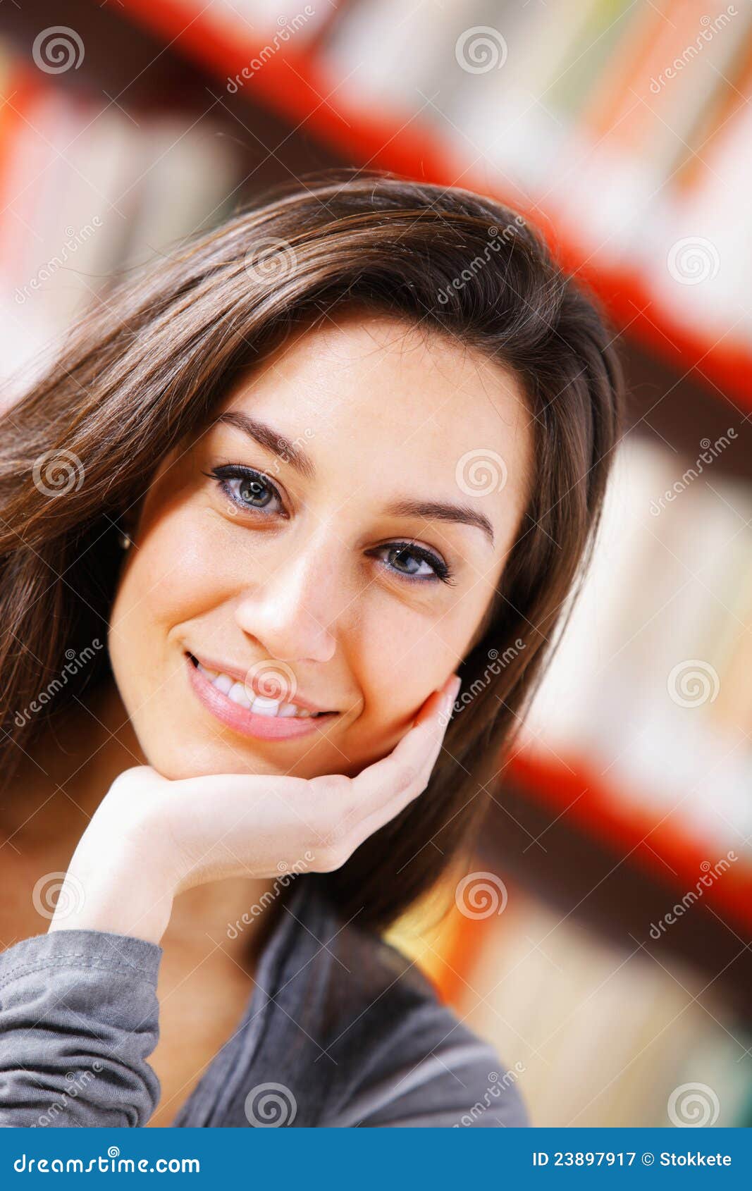 Woman Smiling Headshot with Friendly Look Stock Image - Image of toothy ...