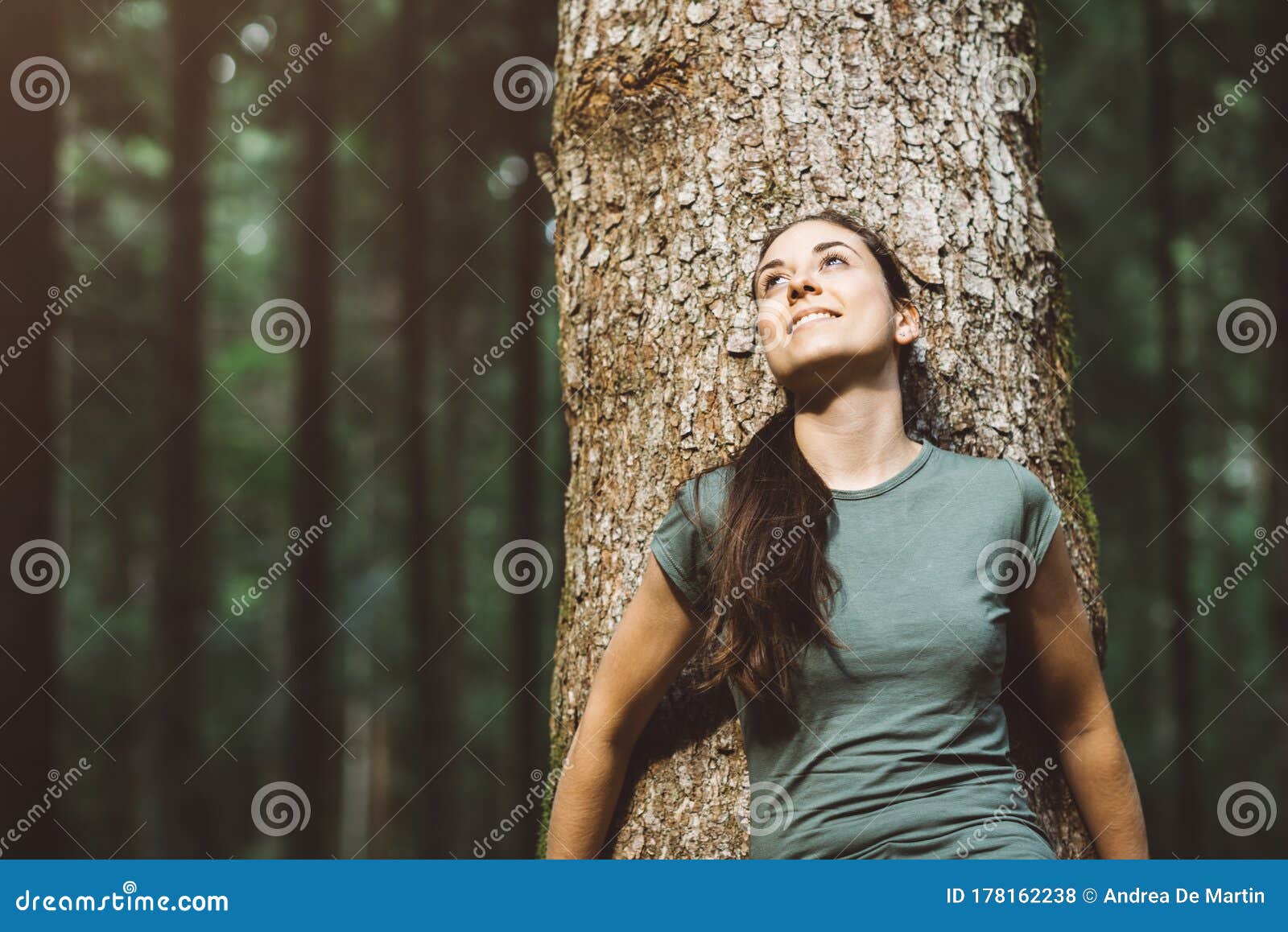 Woman relaxing in nature stock photo. Image of environment - 178162238