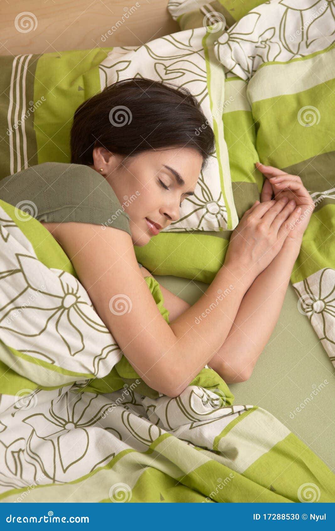 Woman smiling in sleep stock photo. Image of european - 17288530