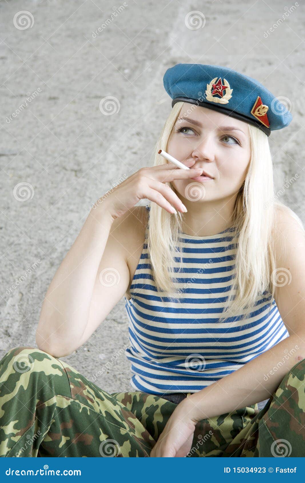 The woman on a smoke break stock image. Image of woman - 15034923