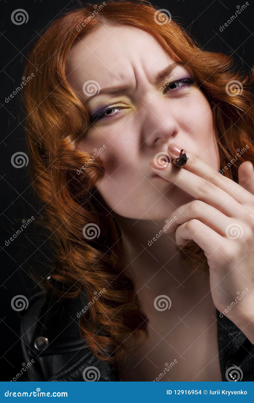 Woman smoking stock photo. Image of face, habit, female - 12916954