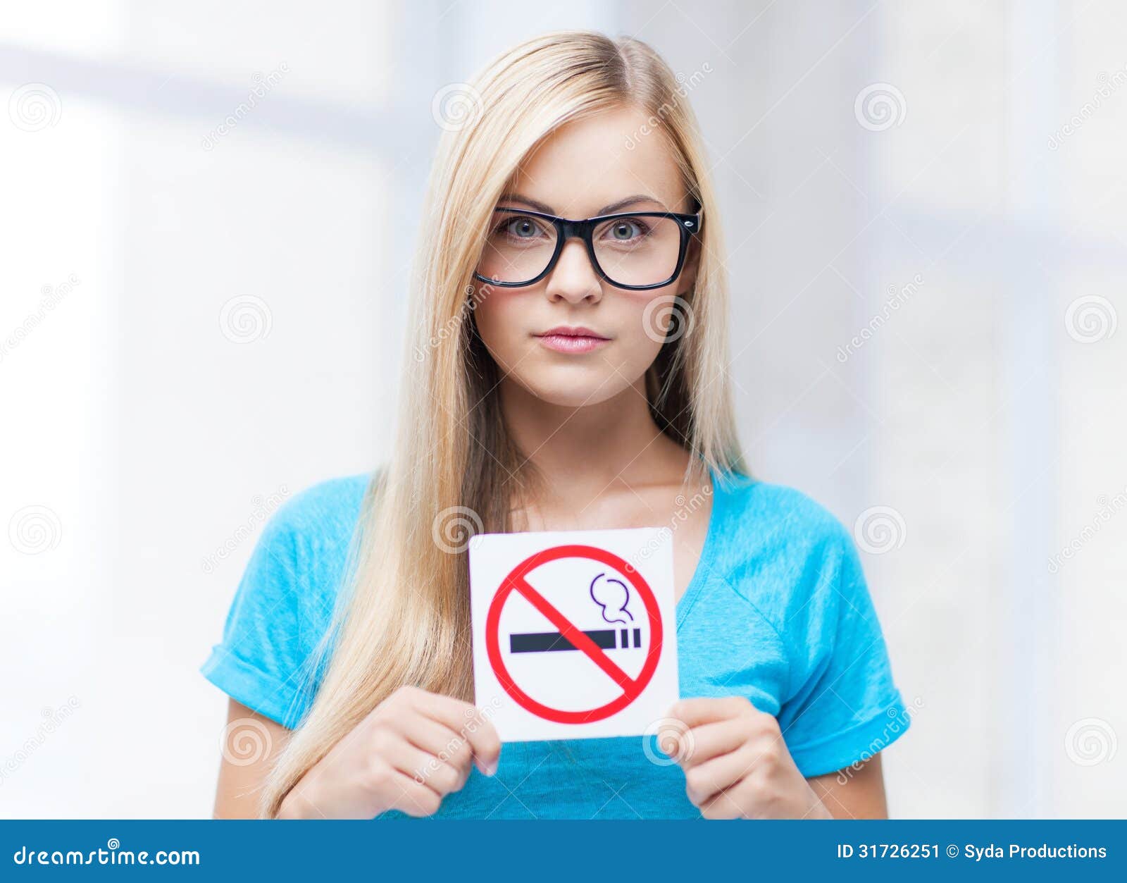 Woman with Smoking Restriction Sign Stock Image - Image of forbidden ...