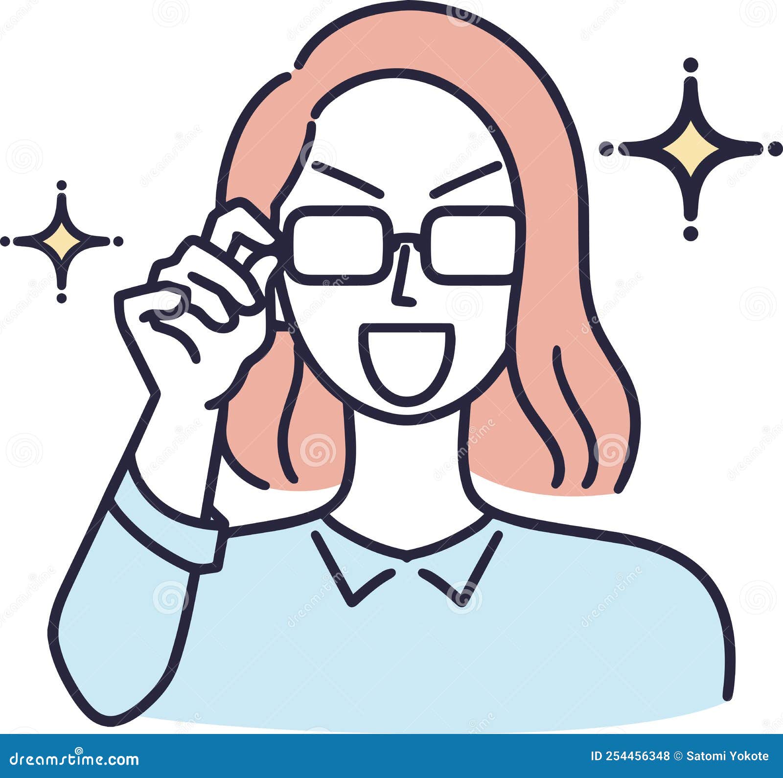 Woman with a Smug Look Simple Illustration Stock Vector - Illustration ...