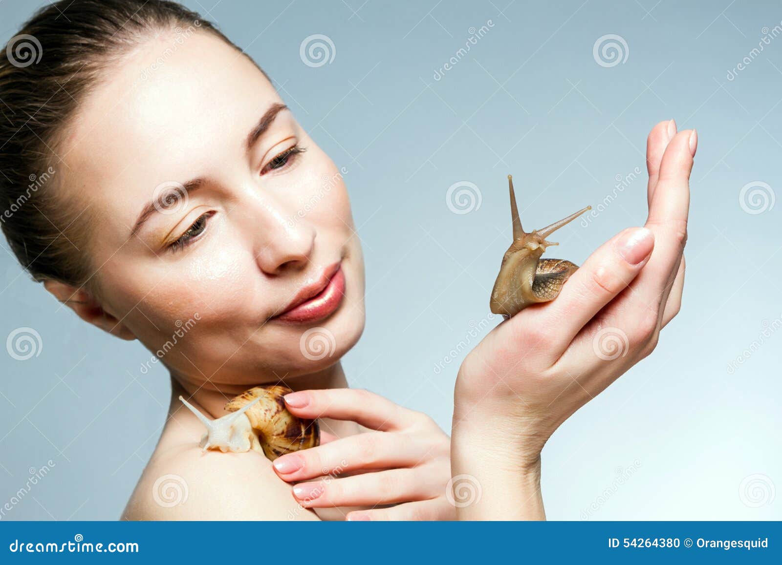 Woman with snails stock photo. Image of massage, cosmetology - 54264380