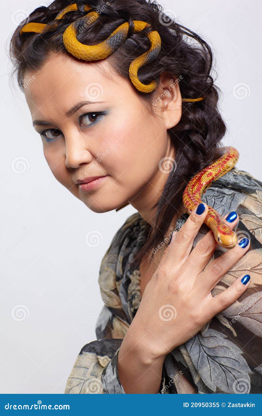 Woman with snake stock image. Image of asian, female - 20950355