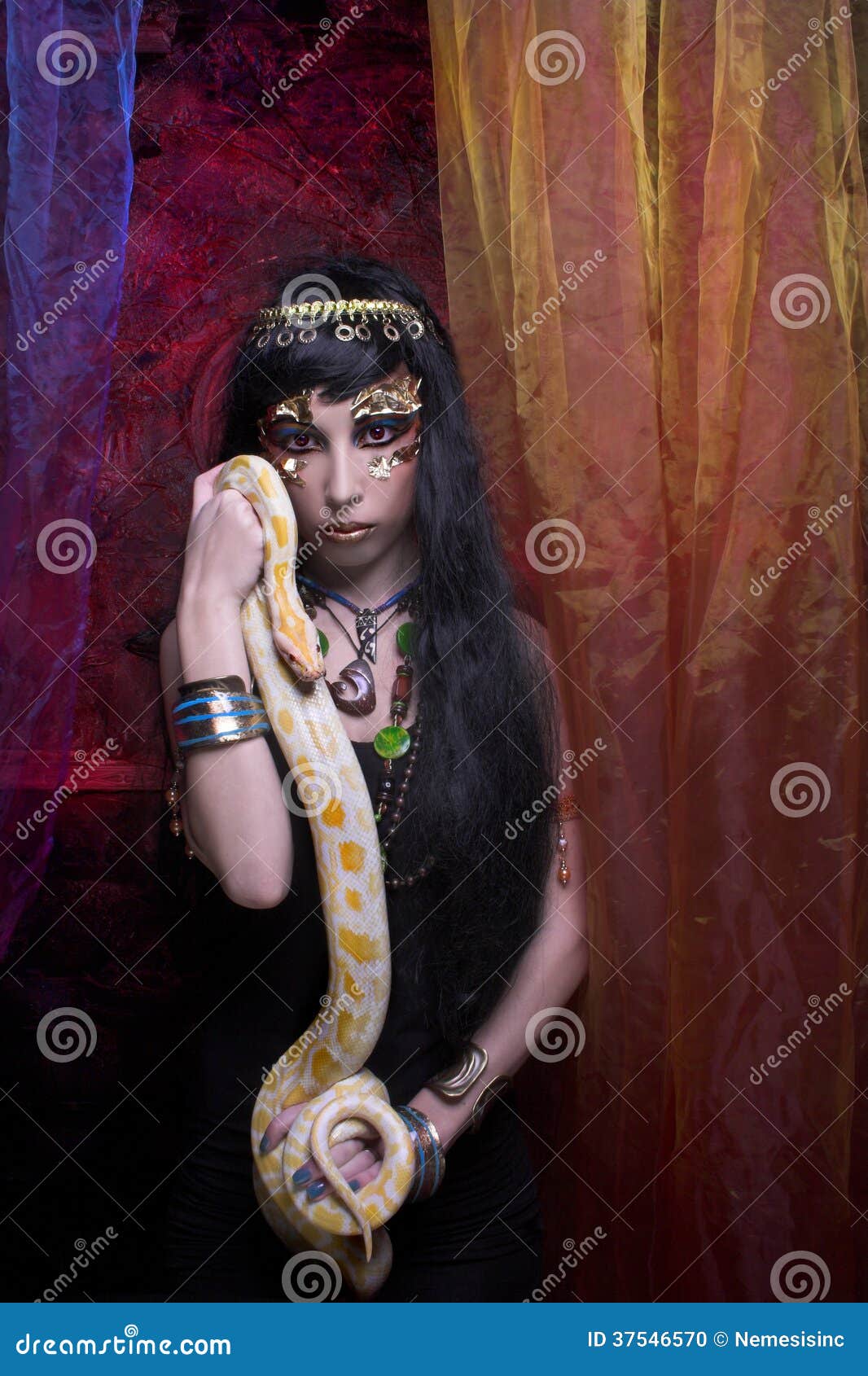 Woman with snake. stock photo. Image of fantasy, ethnic - 37546570