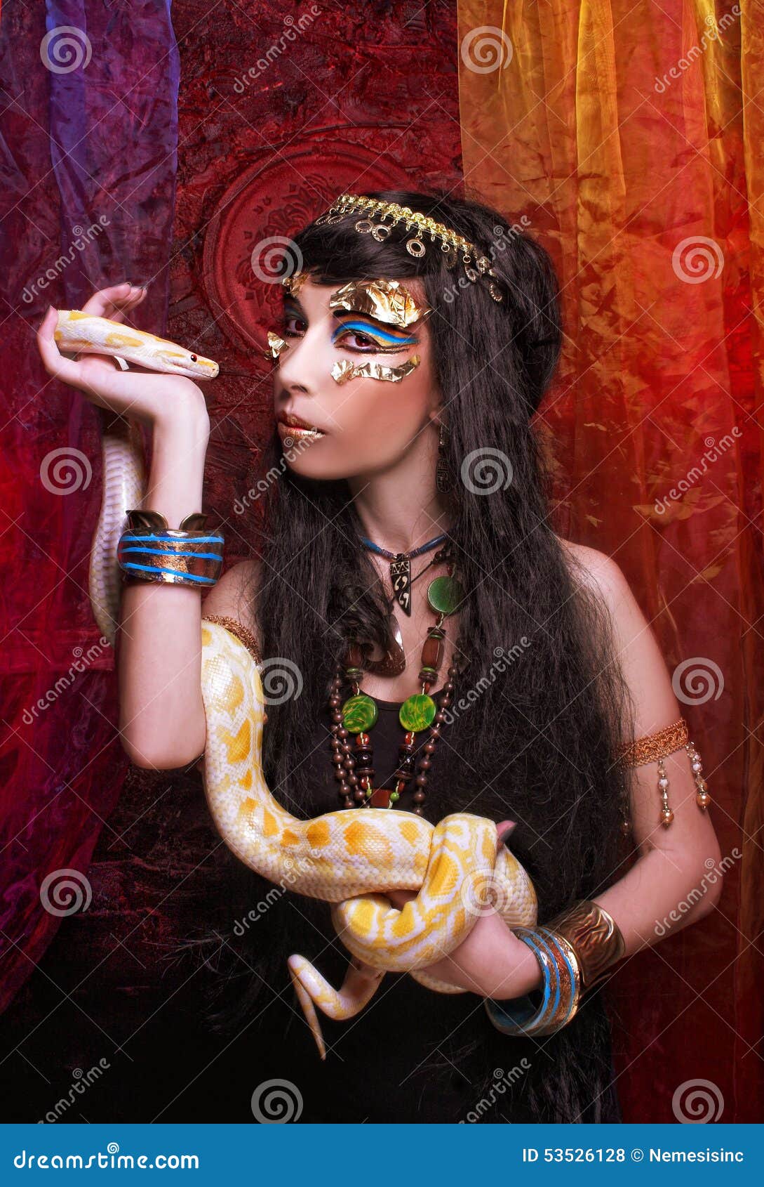 Woman With Snake. Stock Photography | CartoonDealer.com #53526128
