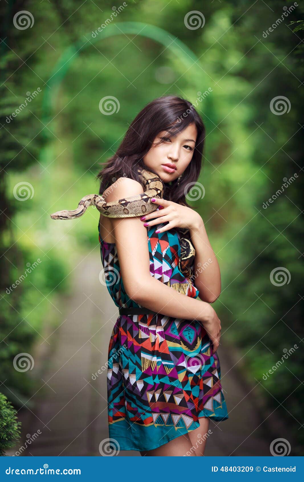 Woman with snake stock image. Image of beautiful, passion - 48403209