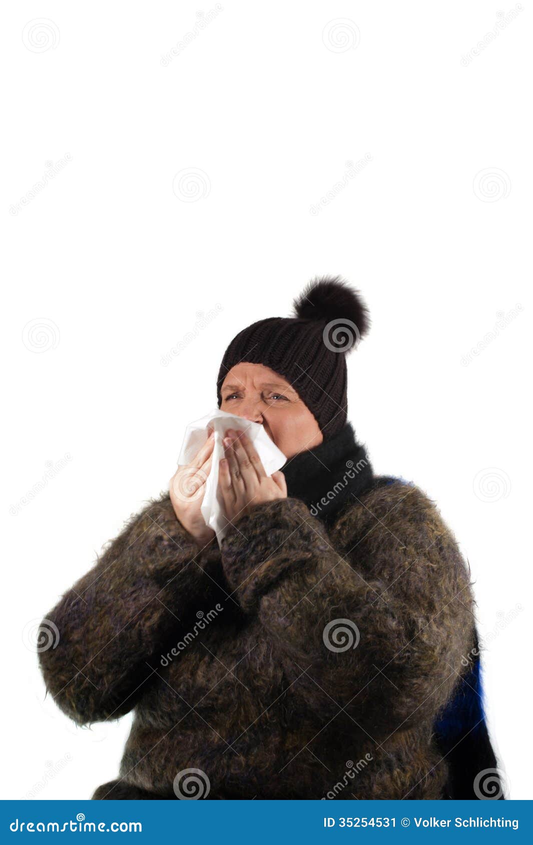 Woman Sneeze at Cold, Snorting Nose Stock Image - Image of flared ...