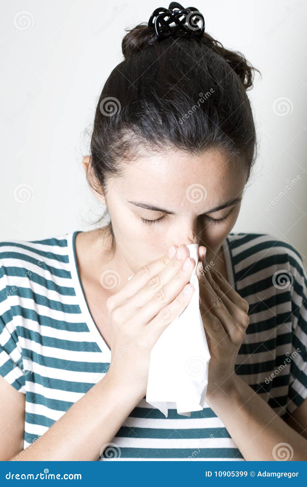 Woman Sneezing stock image. Image of allergic, protection - 10905399