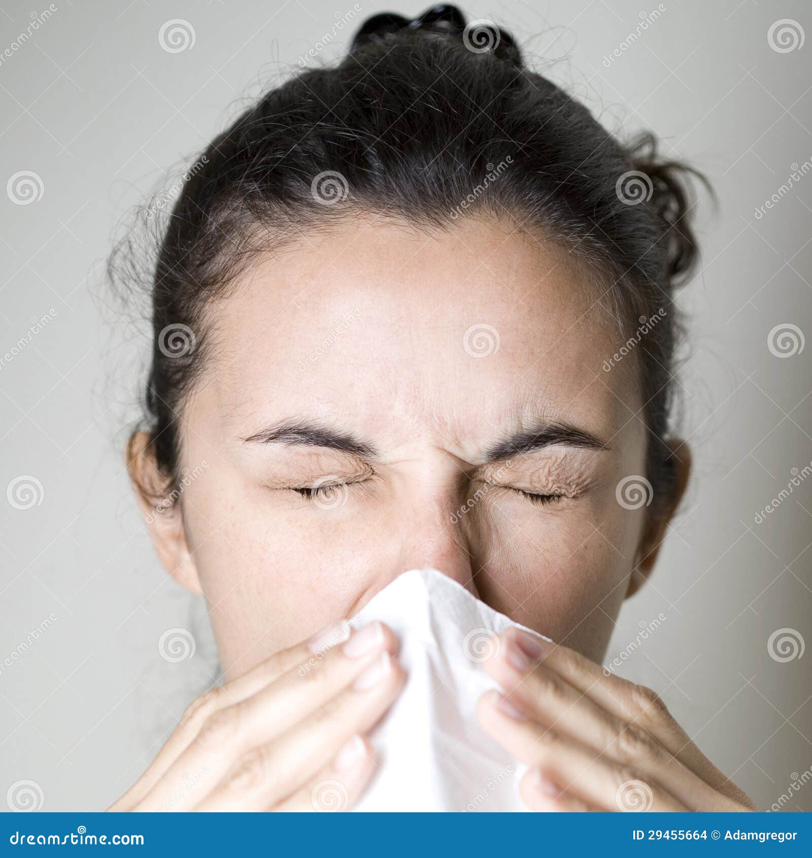 Woman sneezing stock photo. Image of patient, dander - 29455664