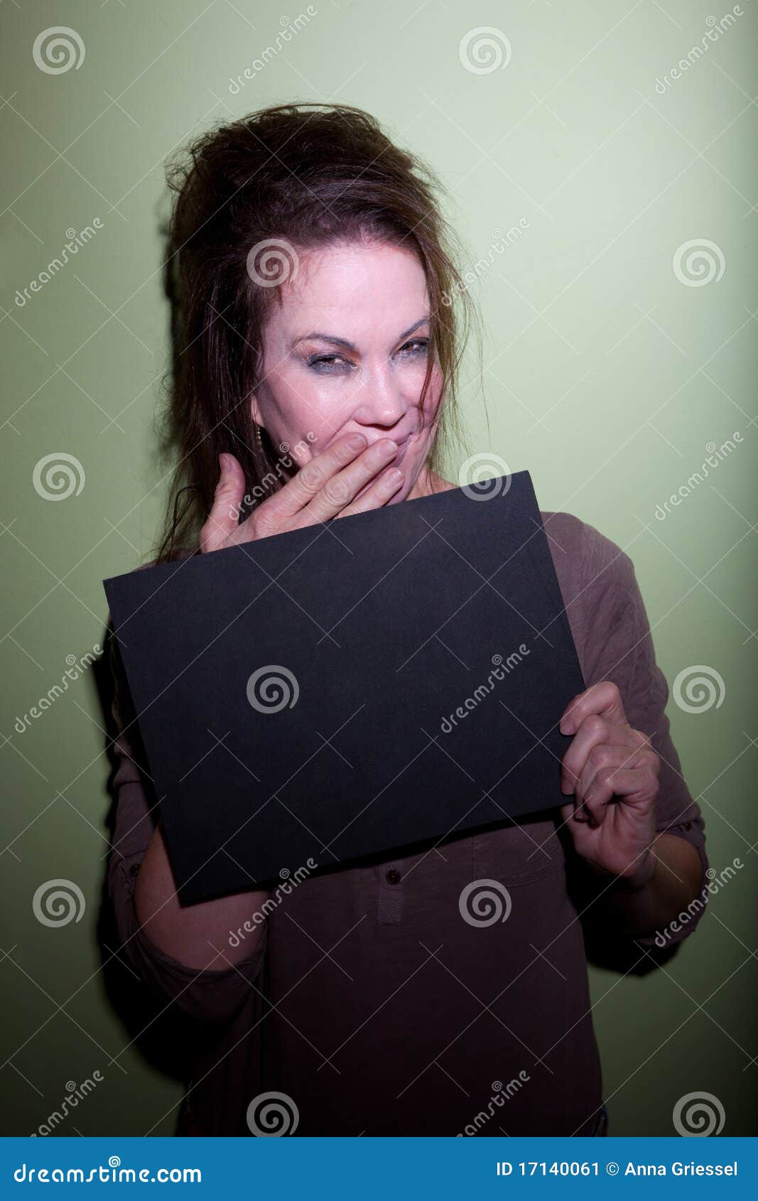 Woman Snickering in Mugshot Stock Image - Image of emotional, inmate ...