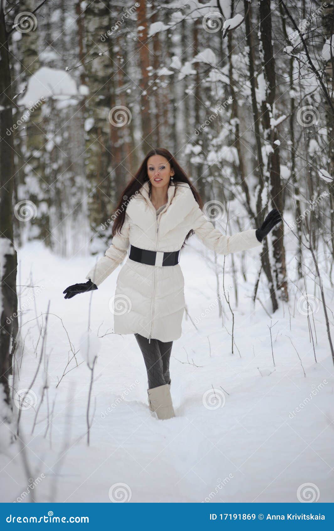 Woman in snow stock image. Image of bundled, female, rear - 17191869
