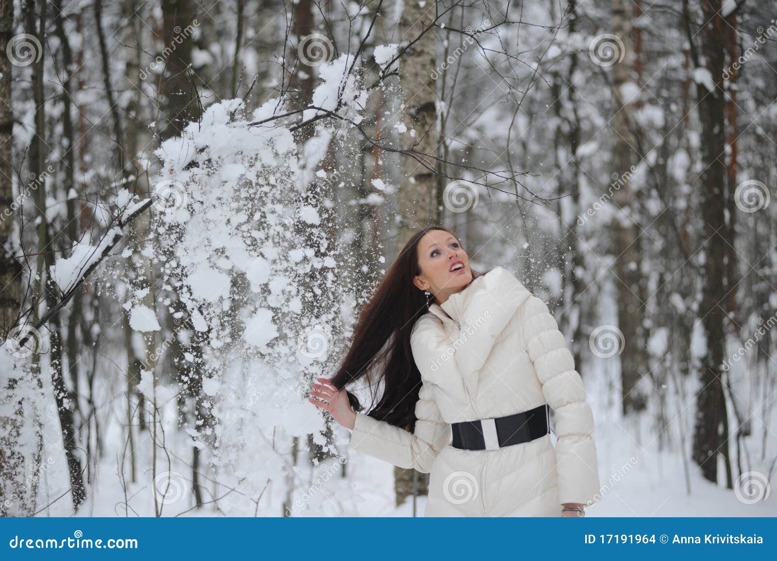 Woman in snow stock photo. Image of park, adult, outdoor - 17191964