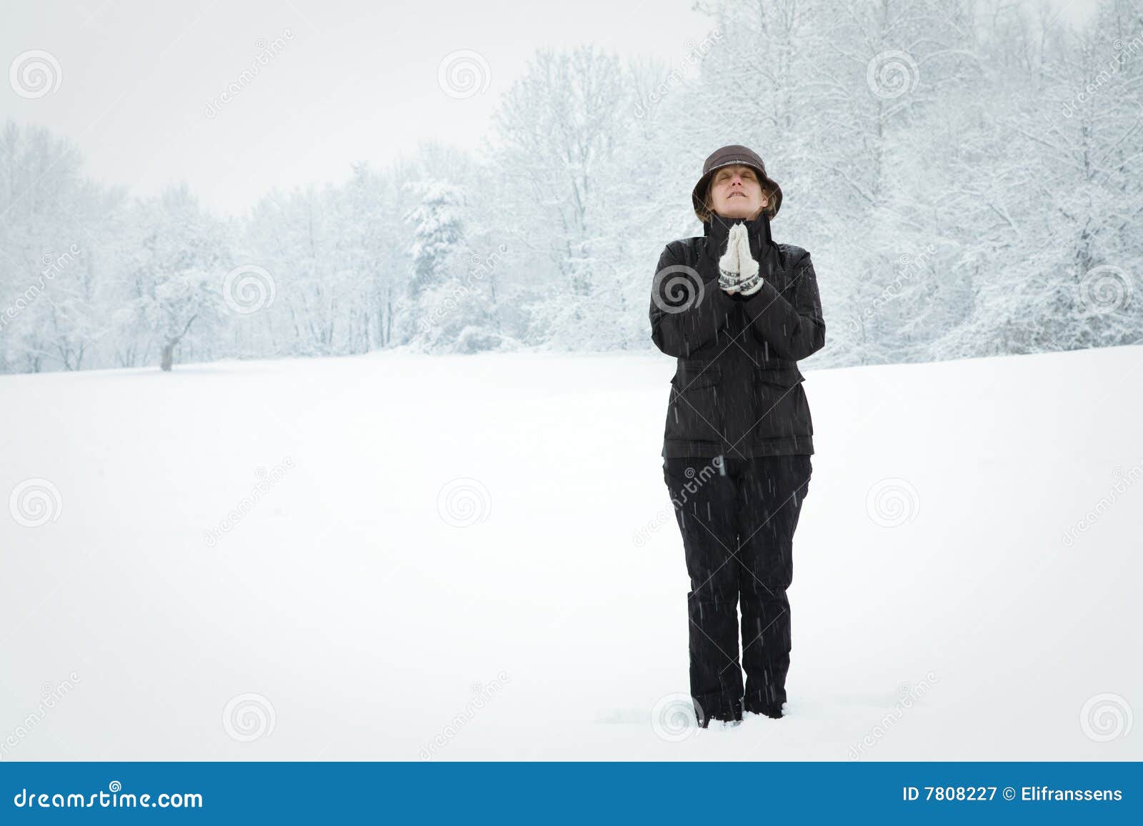 Woman in snow stock image. Image of lady, cold, girl, aged - 7808227