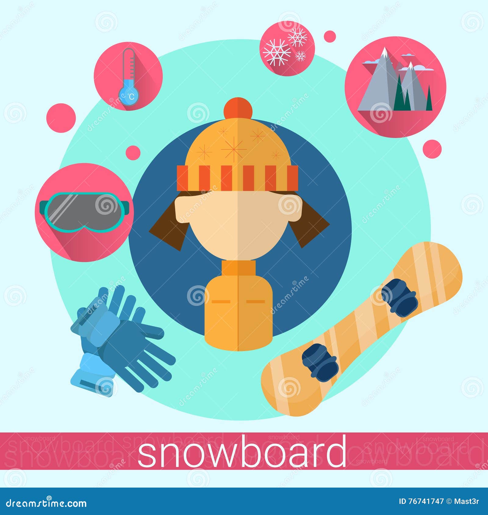 Woman Snowboard Icon stock vector. Illustration of clothing - 76741747