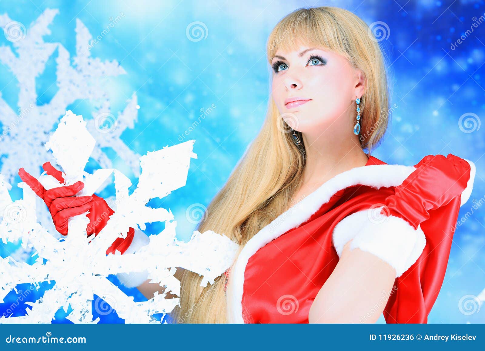 Woman with snowflake stock photo. Image of expression - 11926236