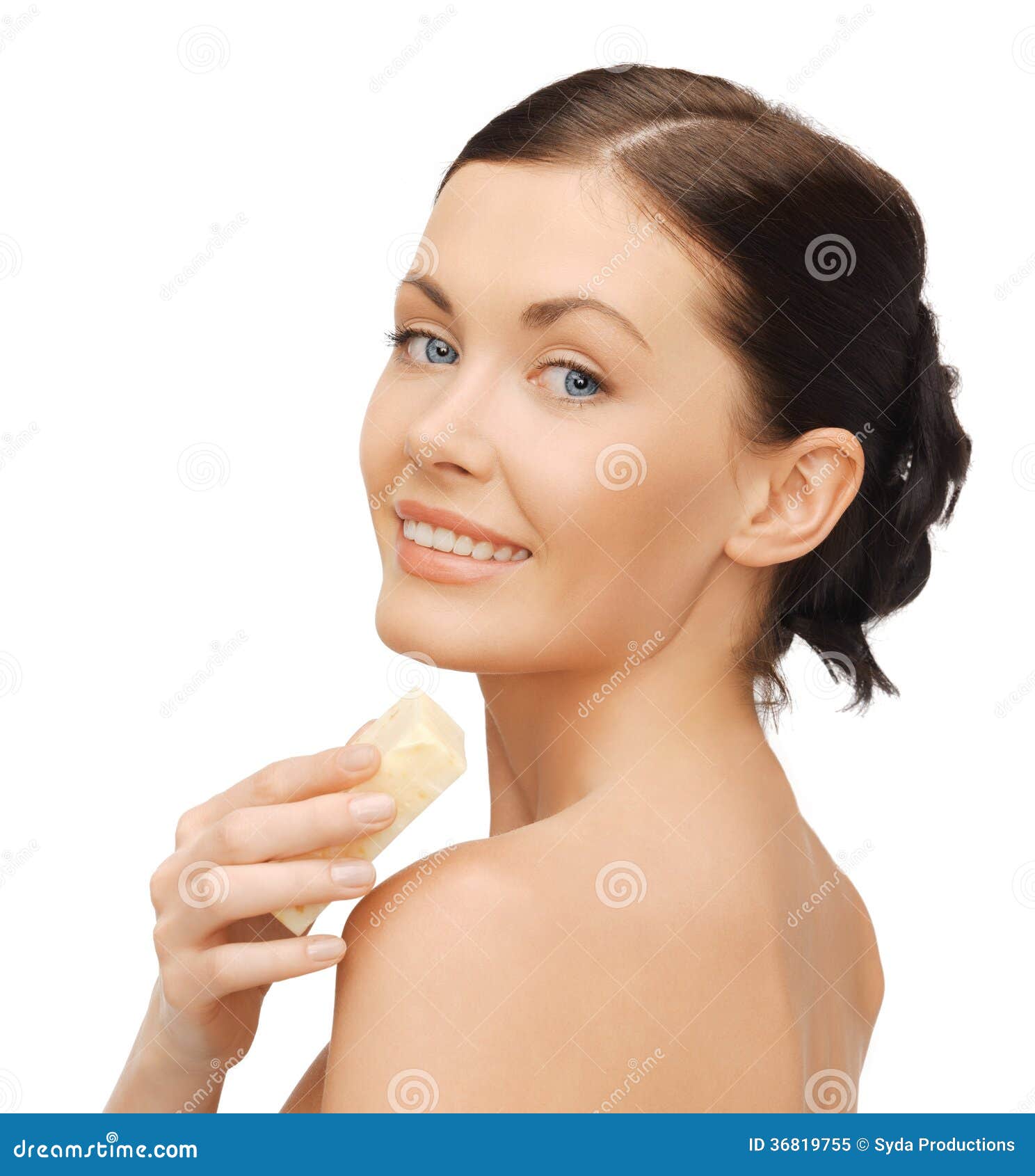 Woman with soap stock image. Image of bathroom, girl - 36819755