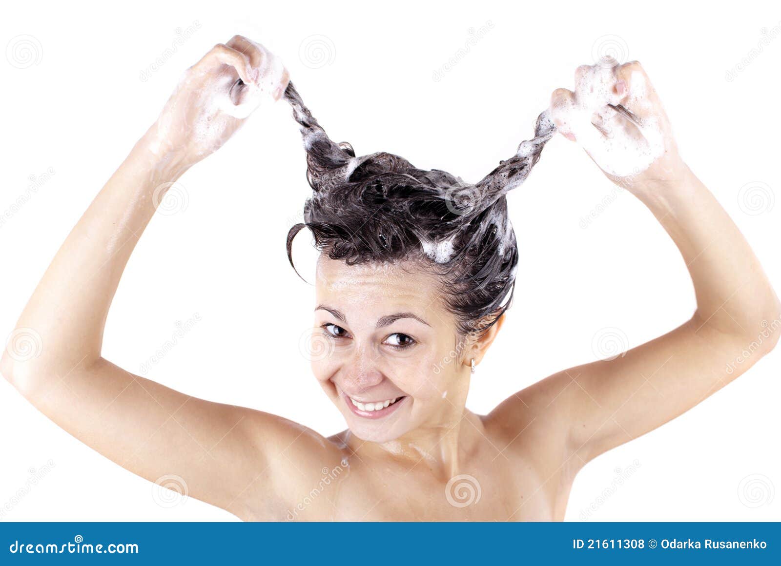 Woman with soaping stock photo. Image of healthy, glad - 21611308
