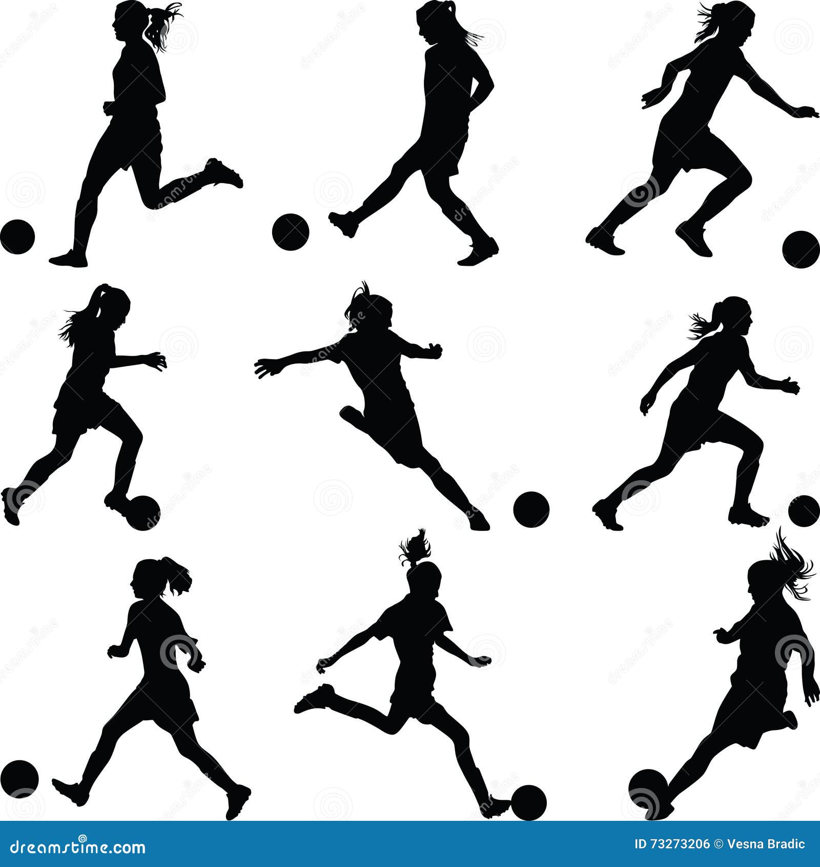 Girl Playing Soccer Silhouette